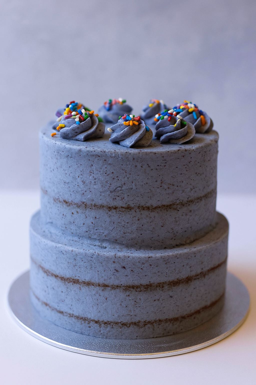 Two Blue Vanilla Buttercream Cake | LUMINARYBAKERY.COM – Luminary Bakery
