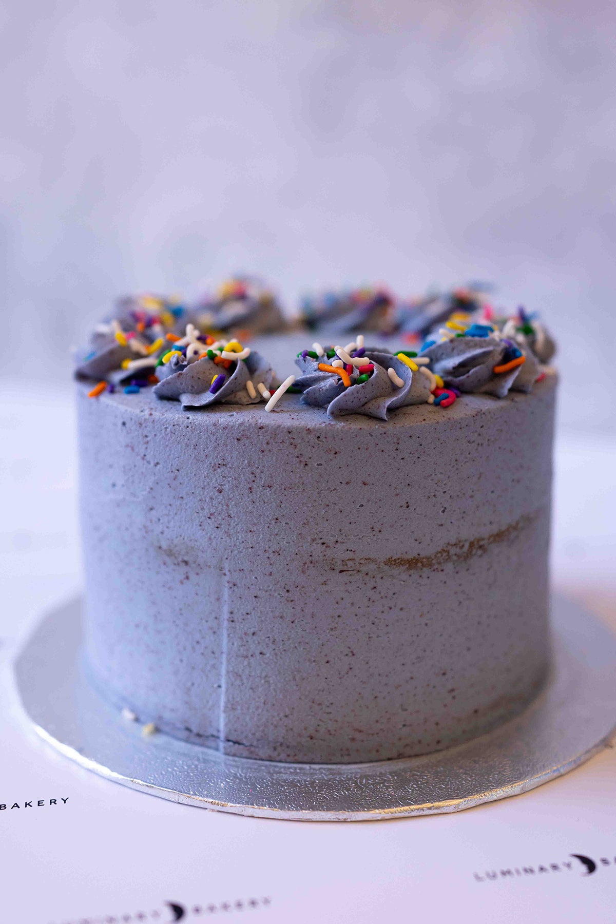 Blue Vanilla Buttercream Cake | LUMINARYBAKERY.COM – Luminary Bakery