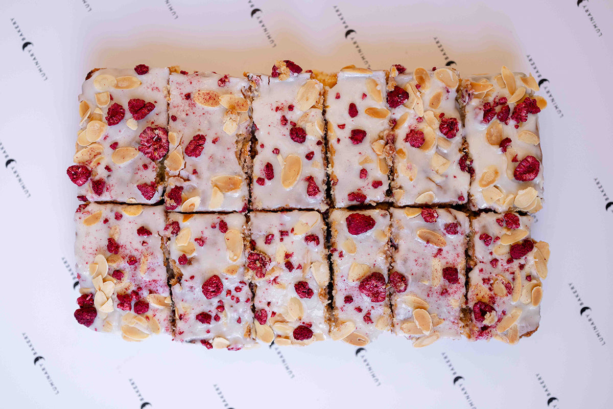 Raspberry Bakewell Traybake [Flourless] [Dairy Free] | LUMINARYBAKERY ...
