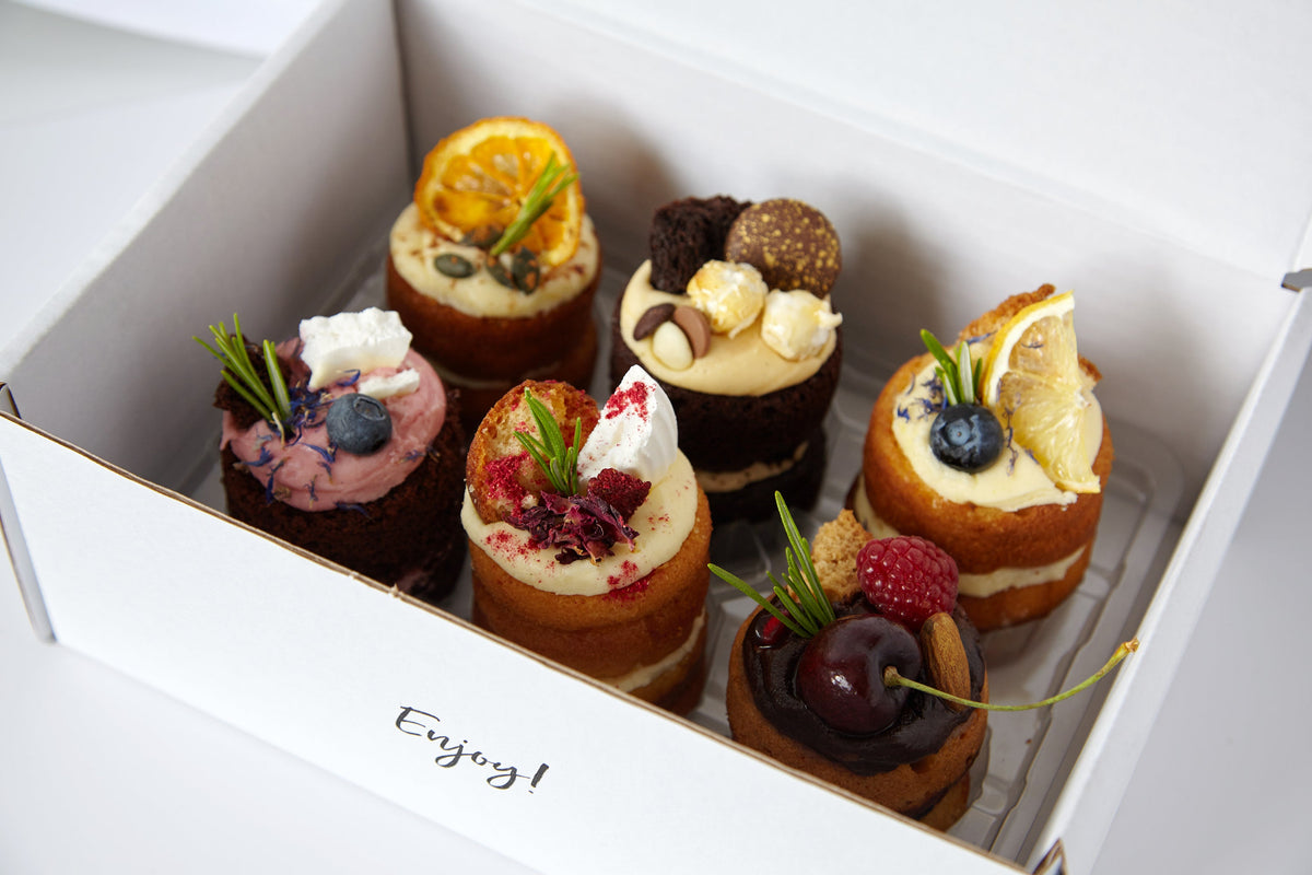 The Variety Mini Cake Selection Box | LUMINARYBAKERY.COM – Luminary Bakery