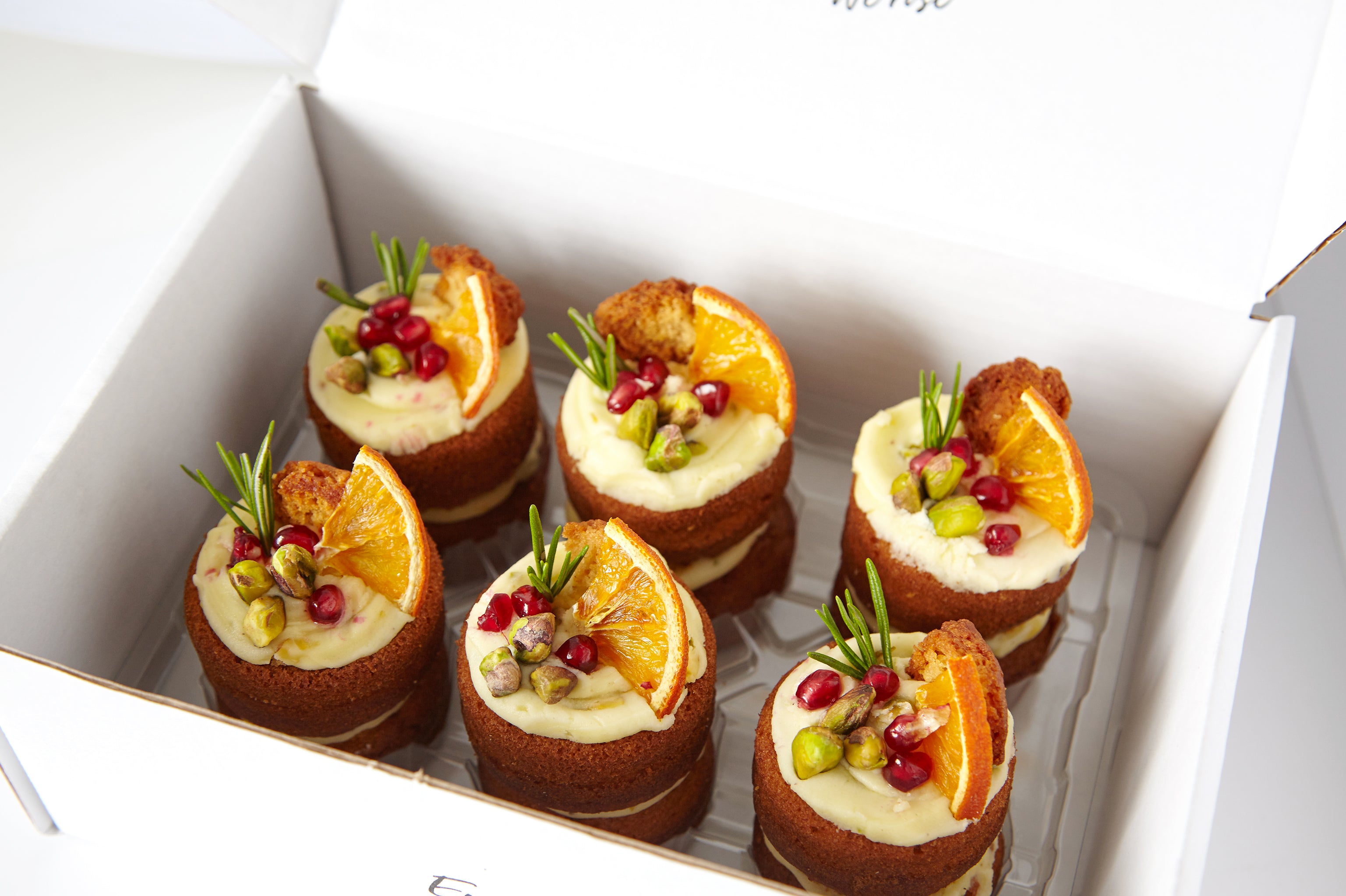 The Orange & Cardamom Mini Cake Box | LUMINARYBAKERY.COM – Luminary Bakery